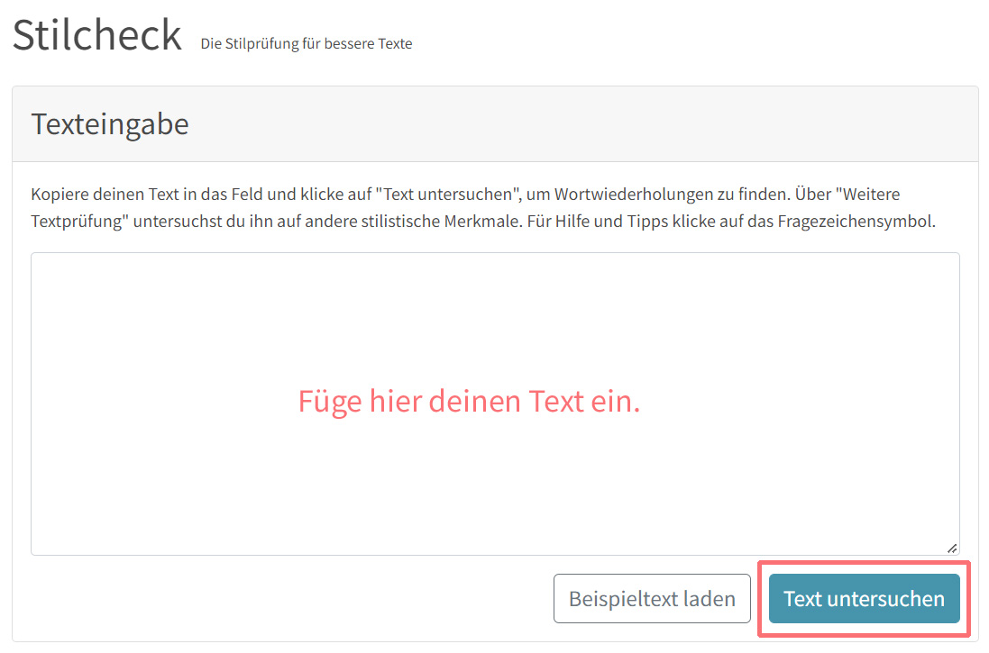 Text online und kostenlos prüfen und den Schreibstil verbessern